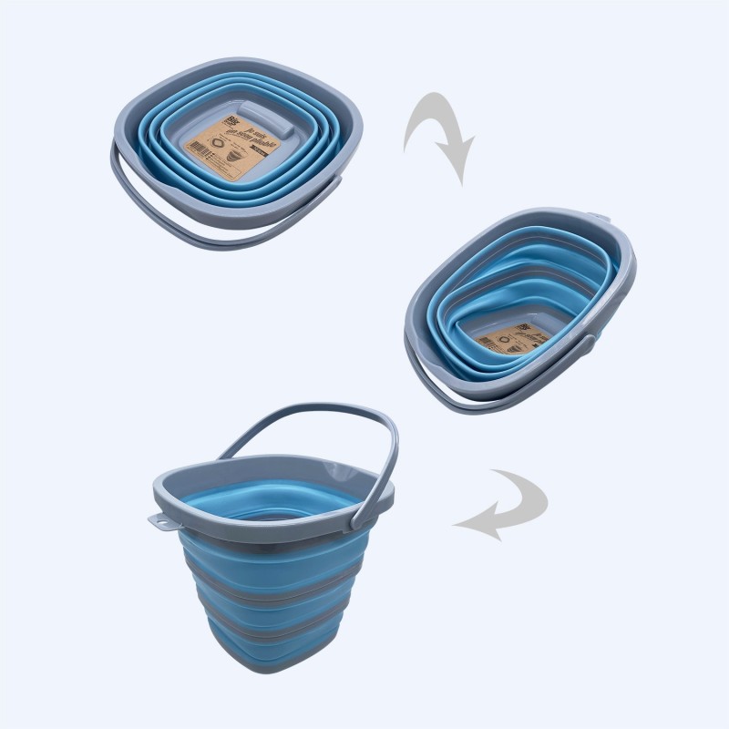 Seau pliable camping carré