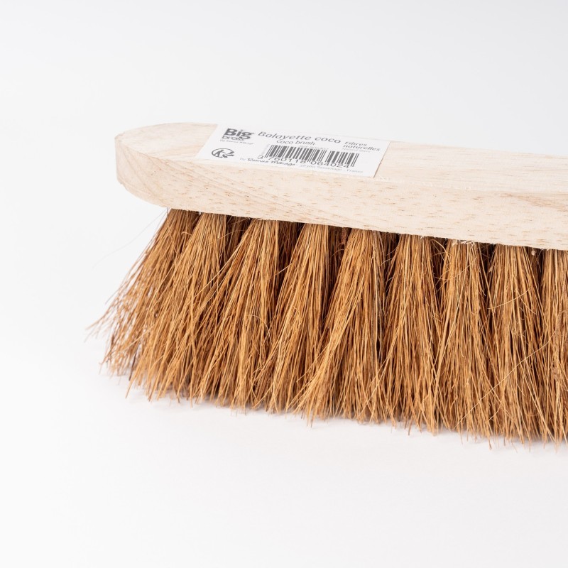 Balayette coco avec long manche bois