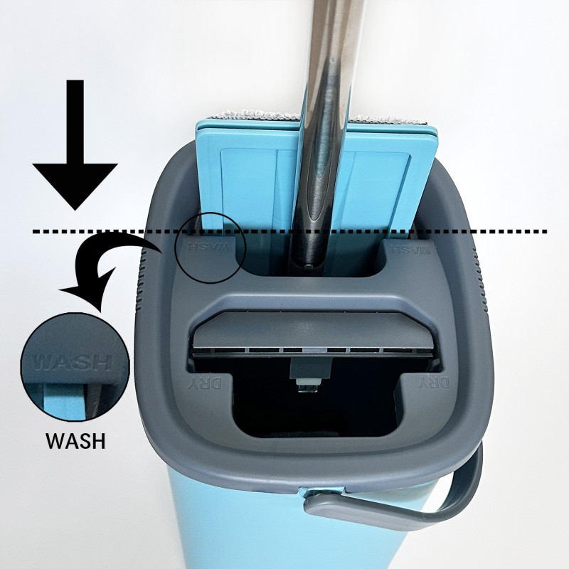 Kit de lavage sol - balai à plat microfibre avec recharge